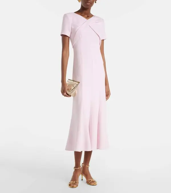 Roland Mouret Draped Cady Midi Dress