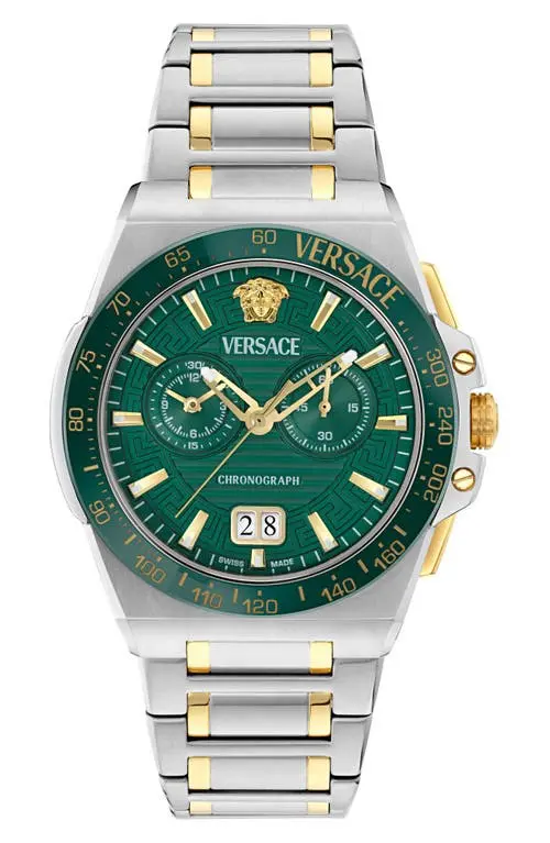 Versace Greca Reaction Chronograph Two-tone Bracelet Watch - Two Tone