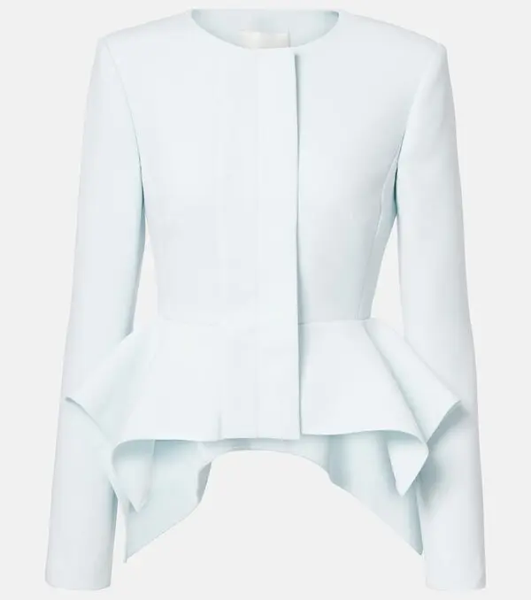 Roland Mouret Peplum Crepe Blazer - Blue