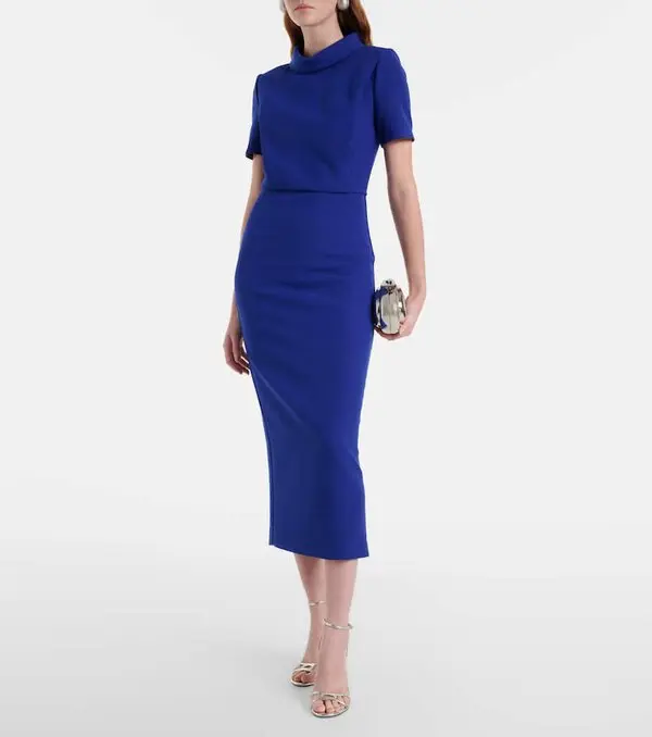 Roland Mouret Crepe Midi Dress - Blue