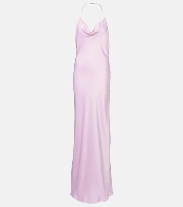 Stella McCartney Envers Satin Slip Dress - Purple