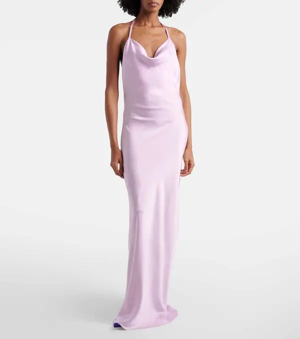 Stella McCartney Envers Satin Slip Dress - Purple