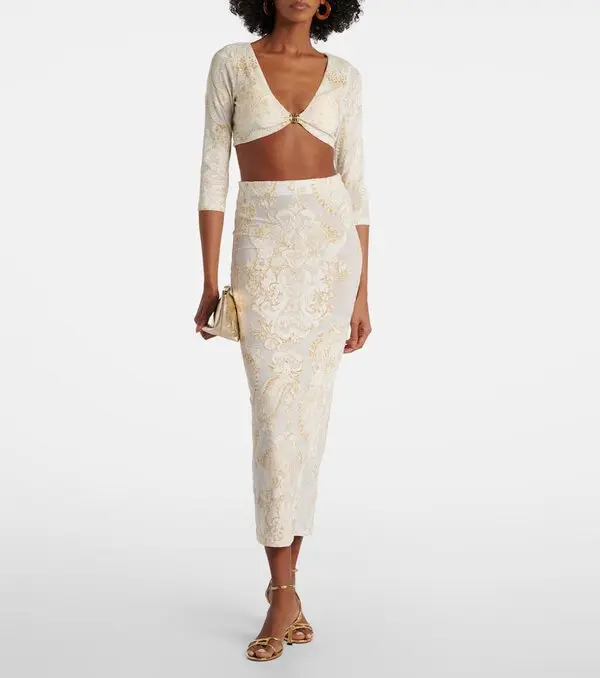Roberto Cavalli Printed Midi Skirt