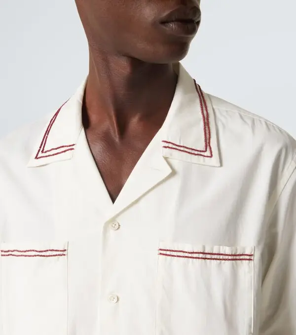 BODE Cherry Lane Beaded Cotton Poplin Shirt