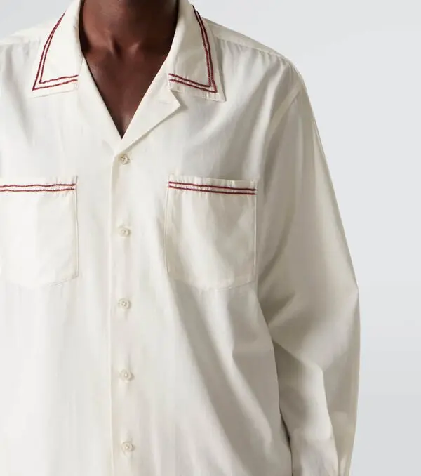 BODE Cherry Lane Beaded Cotton Poplin Shirt