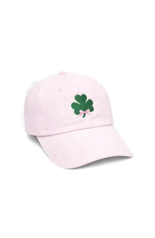 BITS & BOWS Shamrock Bow Baseball Cap - Pink