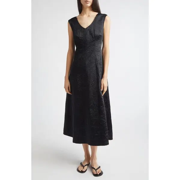 Partow Koda Crinkle Cotton Blend Midi Dress