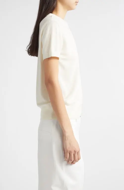 Partow Enzo Short Sleeve Virgin Wool Sweater - Ivory