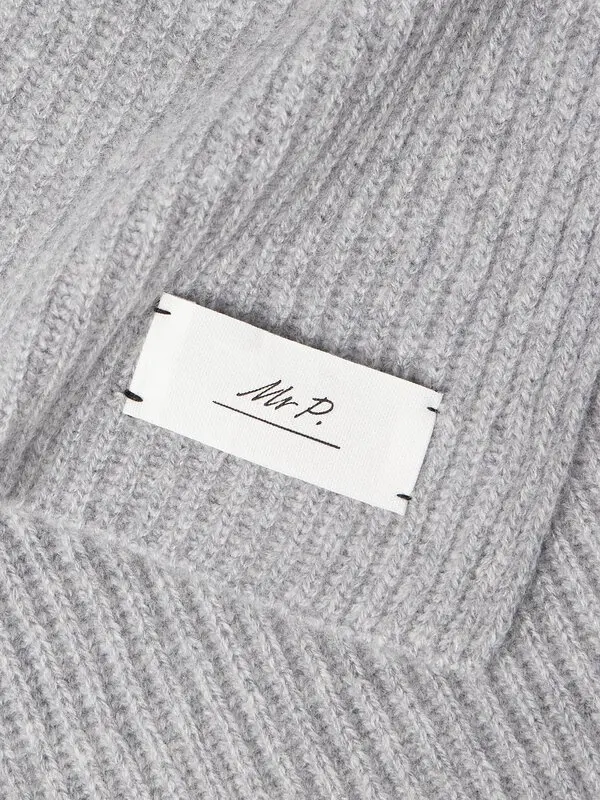 Mr P. Ribbed Cashmere Scarf - Gray