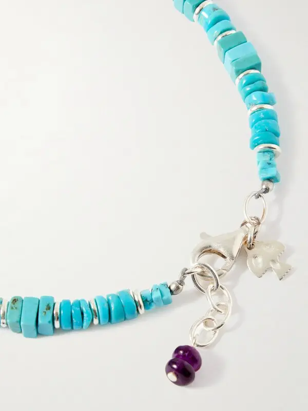 PEYOTE BIRD Wavebreaker Sterling Silver Multi-stone Beaded Bracelet