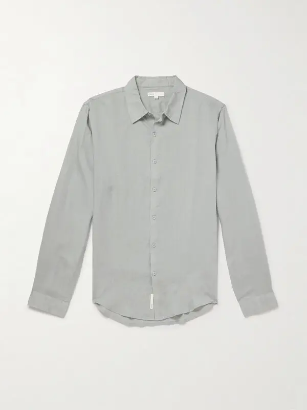 Onia Air Spread-collar Linen And Lyocell-blend Shirt