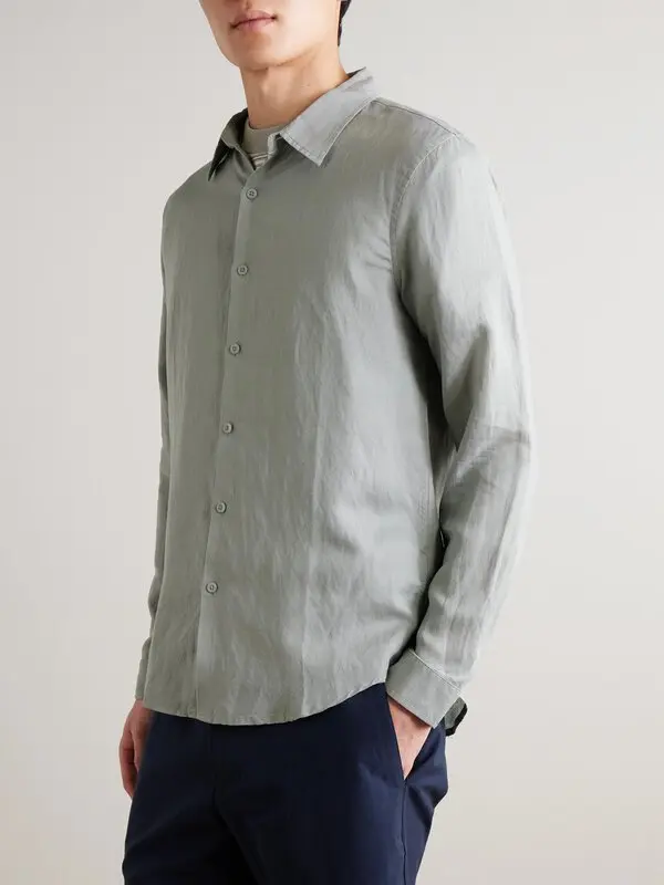 Onia Air Spread-collar Linen And Lyocell-blend Shirt