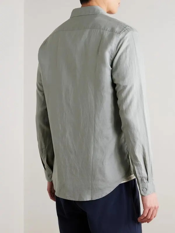 Onia Air Spread-collar Linen And Lyocell-blend Shirt