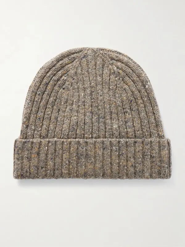 Hartford Ribbed Wool-blend Beanie - Brown