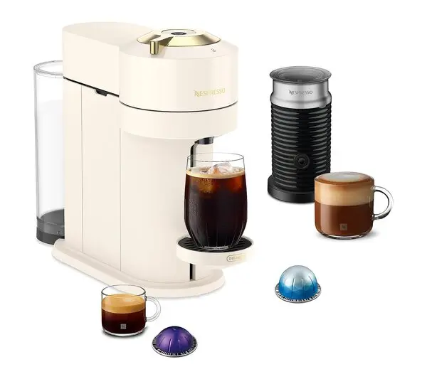 NESPRESSO Vertuo Next Coffee Maker & Frother, W Hite/gold - One-color
