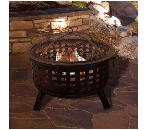 NATURE SPRING 26' Round Metal Wood Burning Fire Pit - One-color