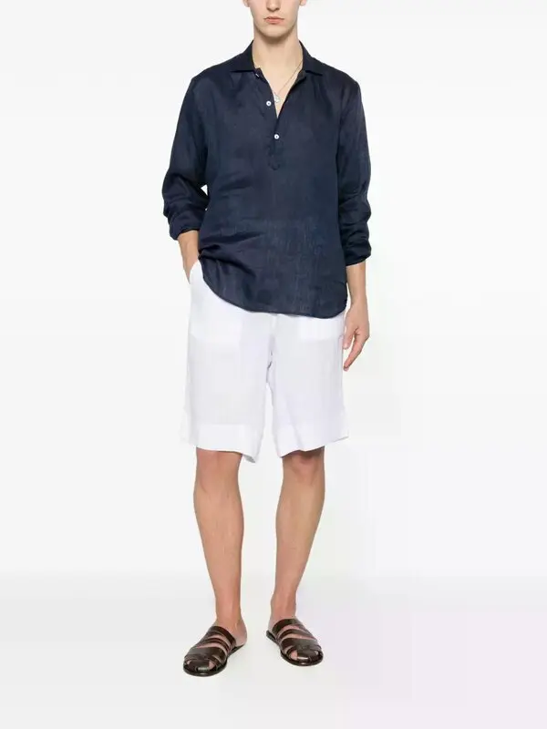 Tagliatore Long-sleeve Polo Shirt - Blue