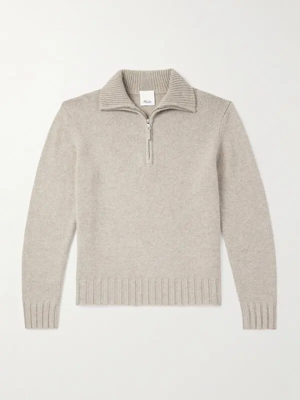 ALLUDE Cashmere Half-zip Pullover