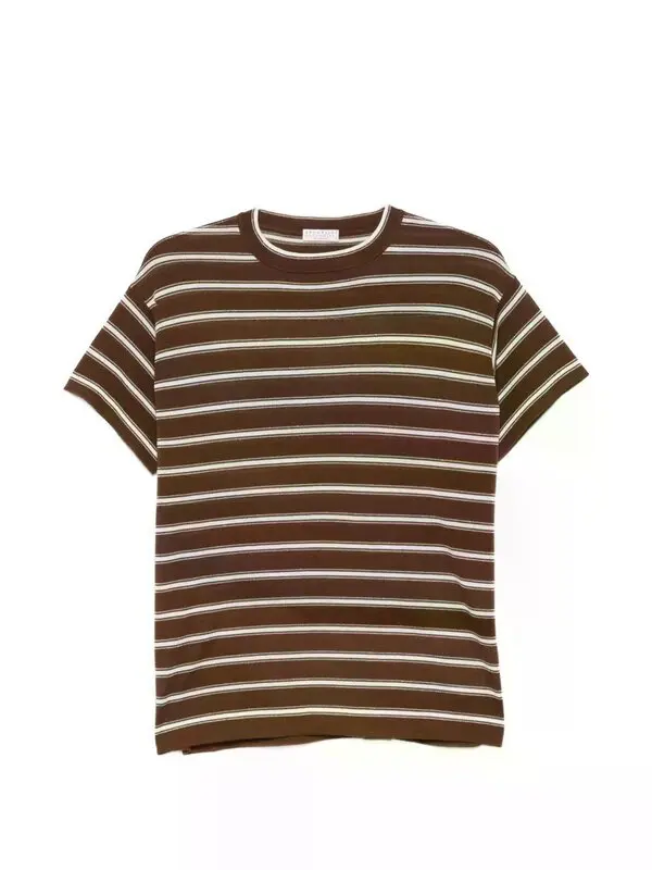 Brunello Cucinelli Striped Crew Neck T-shirt
