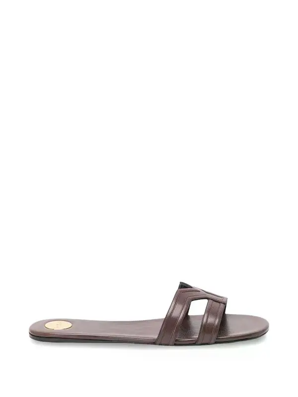 Saint Laurent Mabrouka Flat Sandals - Brown