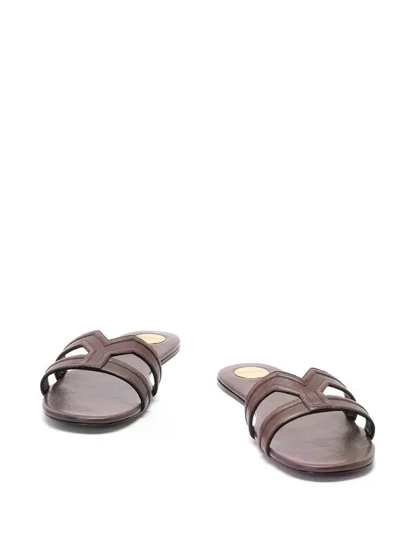 Saint Laurent Mabrouka Flat Sandals - Brown