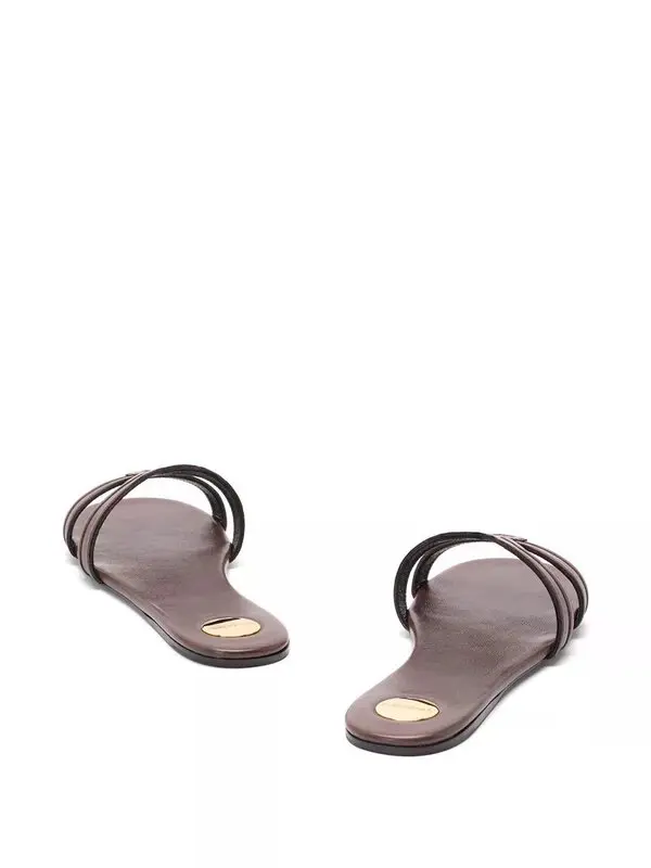 Saint Laurent Mabrouka Flat Sandals - Brown