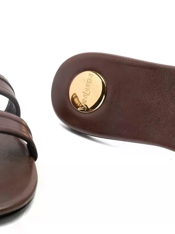 Saint Laurent Mabrouka Flat Sandals - Brown