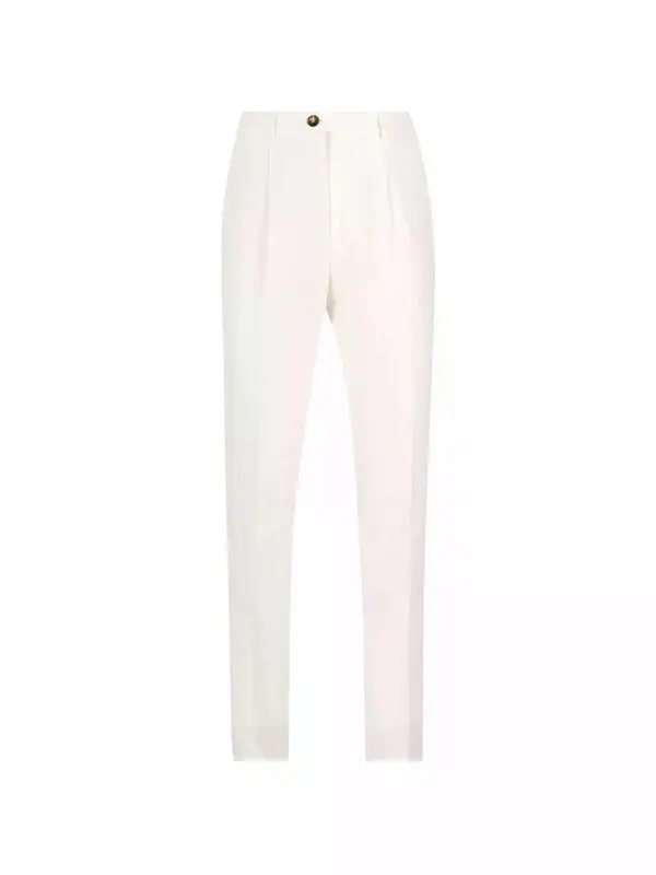 Brunello Cucinelli Pleated Tailored Trousers - White