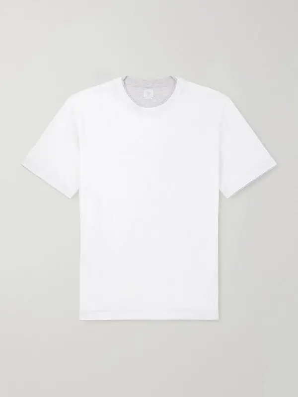 Eleventy Giza Cotton-jersey T-shirt - White