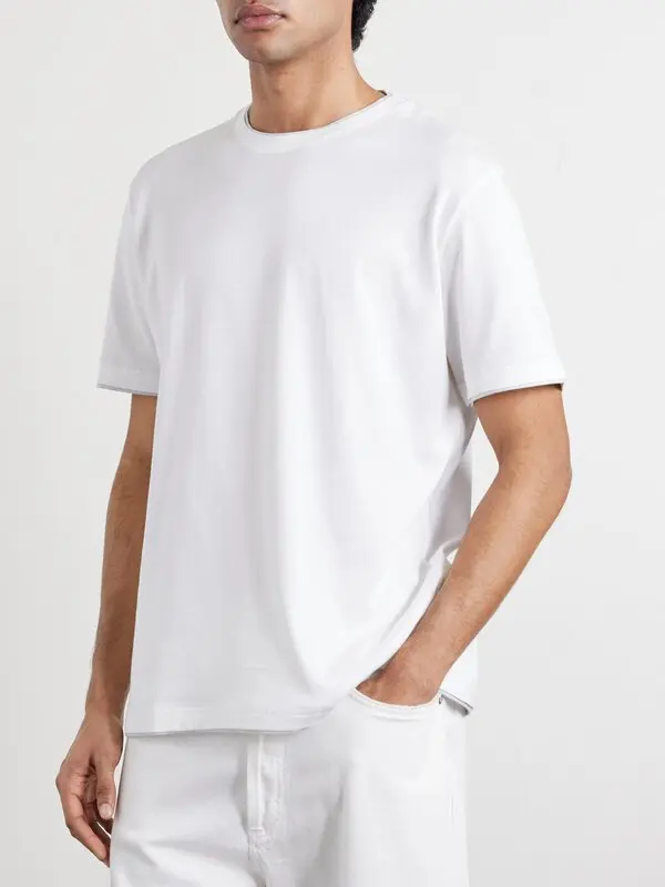 Eleventy Giza Cotton-jersey T-shirt - White