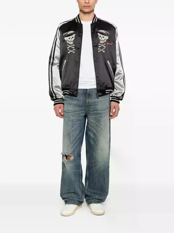 Deus Ex Machina Skull-embroidery Bomber Jacket