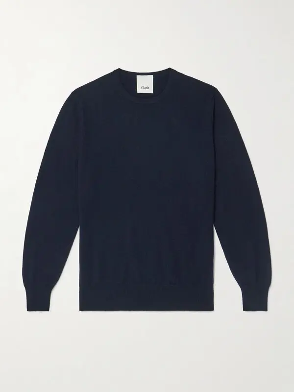 ALLUDE Cashmere Crewneck Sweater - Blue