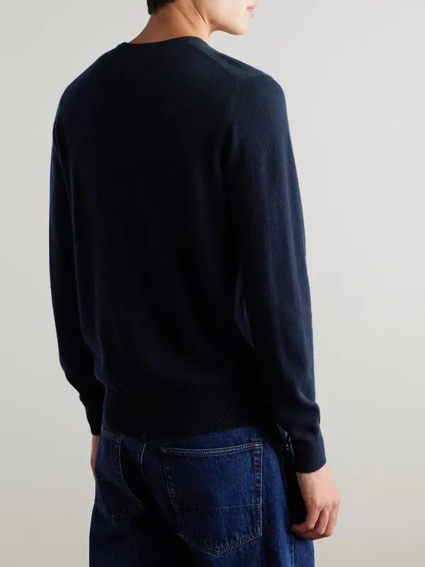ALLUDE Cashmere Crewneck Sweater - Blue