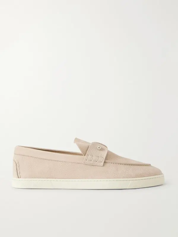 CHRISTIAN LOUBOUTIN Chambeliboat Full-grain Nubuck Loafers - Neutrals