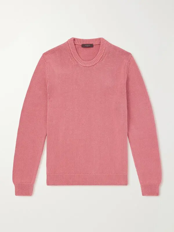 SLOWEAR Slim-fit Cotton Sweater - Pink