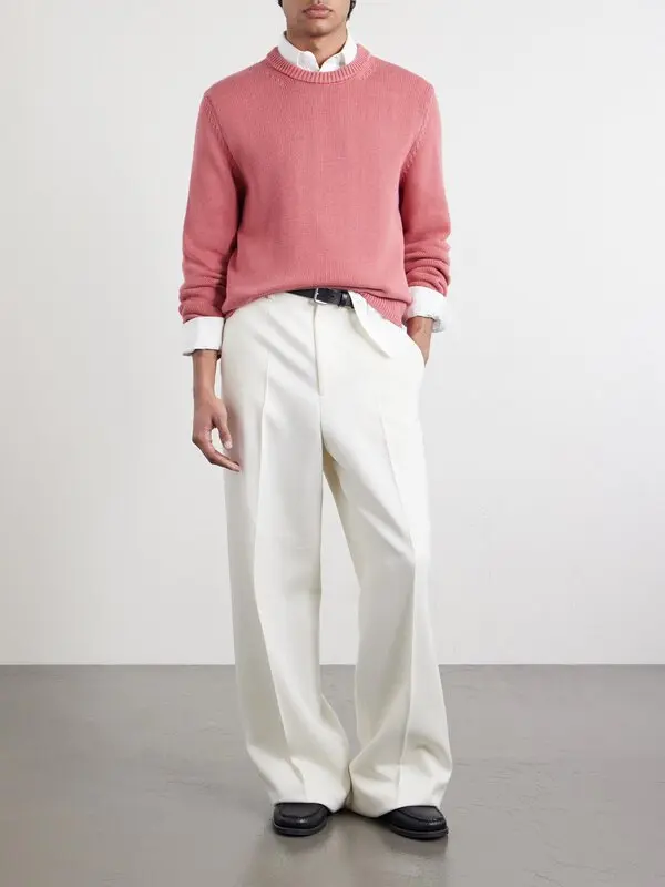 SLOWEAR Slim-fit Cotton Sweater - Pink