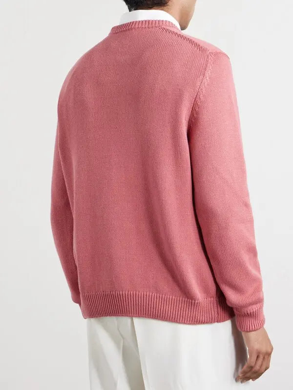 SLOWEAR Slim-fit Cotton Sweater - Pink