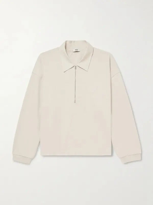 AGOLDE Darius Cotton-jersey Half-zip Polo Shirt
