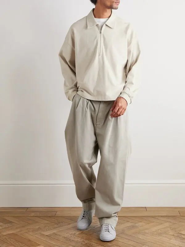 AGOLDE Darius Cotton-jersey Half-zip Polo Shirt