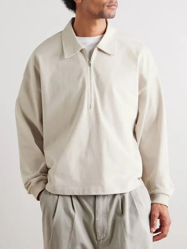 AGOLDE Darius Cotton-jersey Half-zip Polo Shirt