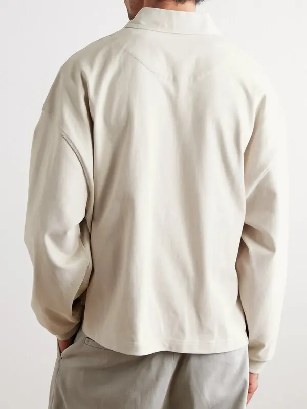 AGOLDE Darius Cotton-jersey Half-zip Polo Shirt