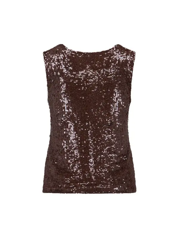 P.a.r.o.s.h Sequin Embellished Top - Brown