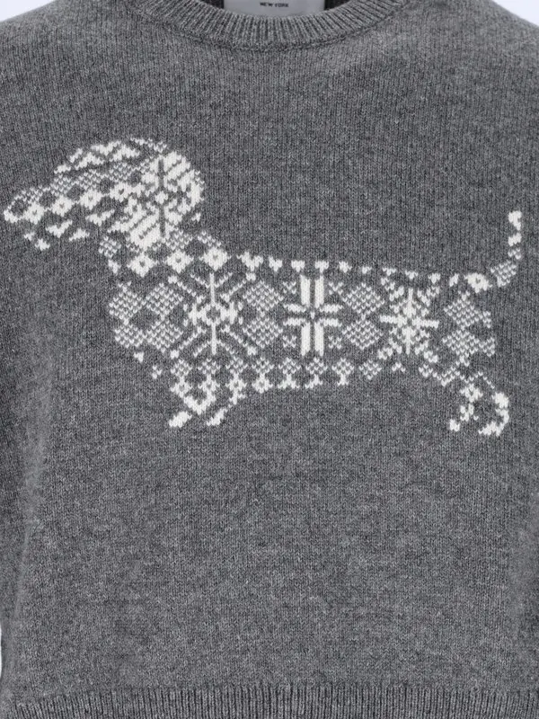 Thom Browne Hector Jacquard Sweater - Gray