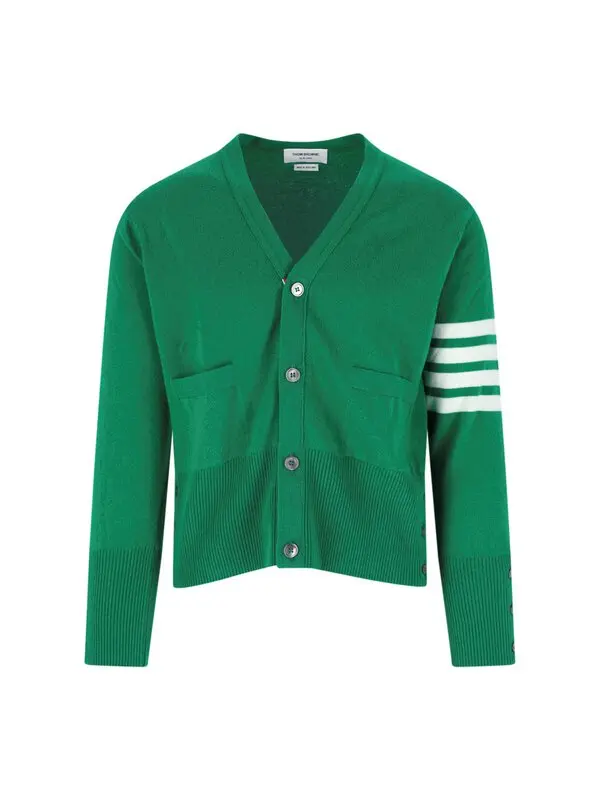 Thom Browne Bar Cashmere Cardigan - Green