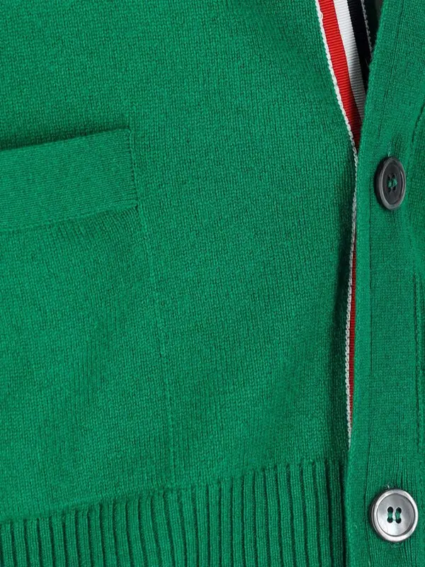 Thom Browne Bar Cashmere Cardigan - Green
