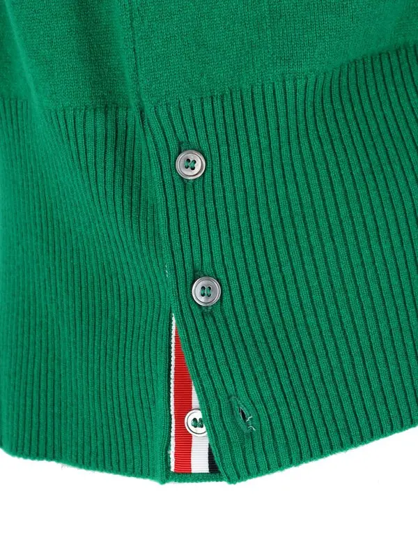 Thom Browne Bar Cashmere Cardigan - Green