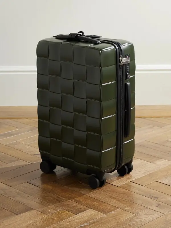 Bottega Veneta Odyssey 55cm Leather-trimmed Intrecciato Polycarbonate Suitcase - Green
