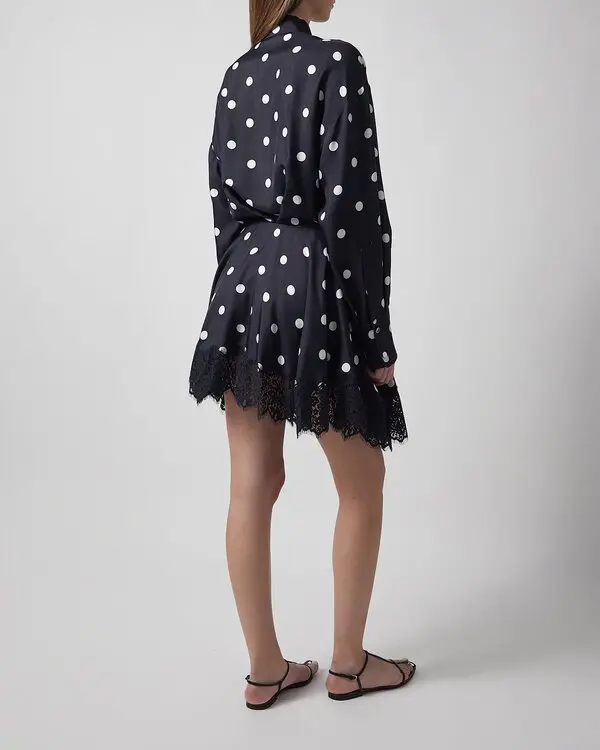 Sportmax Polka Dot Lace-detail Shirt Dress