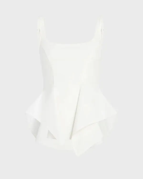 Khaite Sleeveless Peplum Top - Chalk