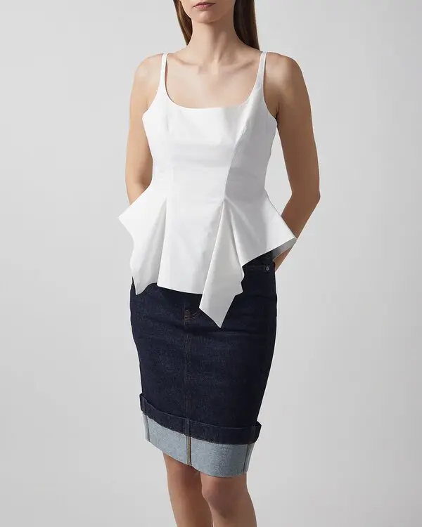 Khaite Sleeveless Peplum Top - Chalk
